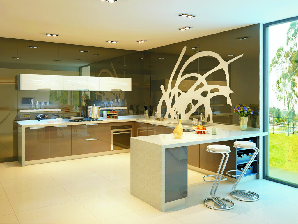 Stainless Steel Glass Kitchens - Aluminum Kitchen